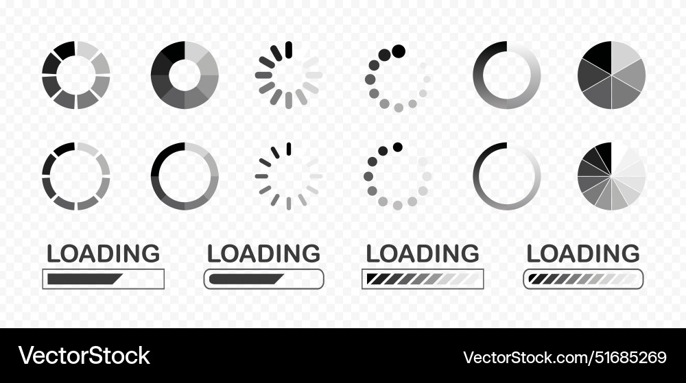 Loading icon set load symbol eps 10 Royalty Free Vector