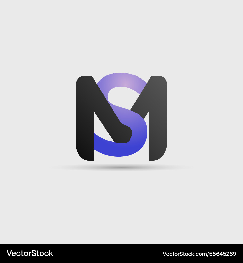 Ms m s creative modern letter icon sm unique artis