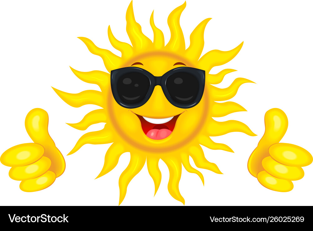 Smiling Sun in Glasses Royalty Free Vector Image