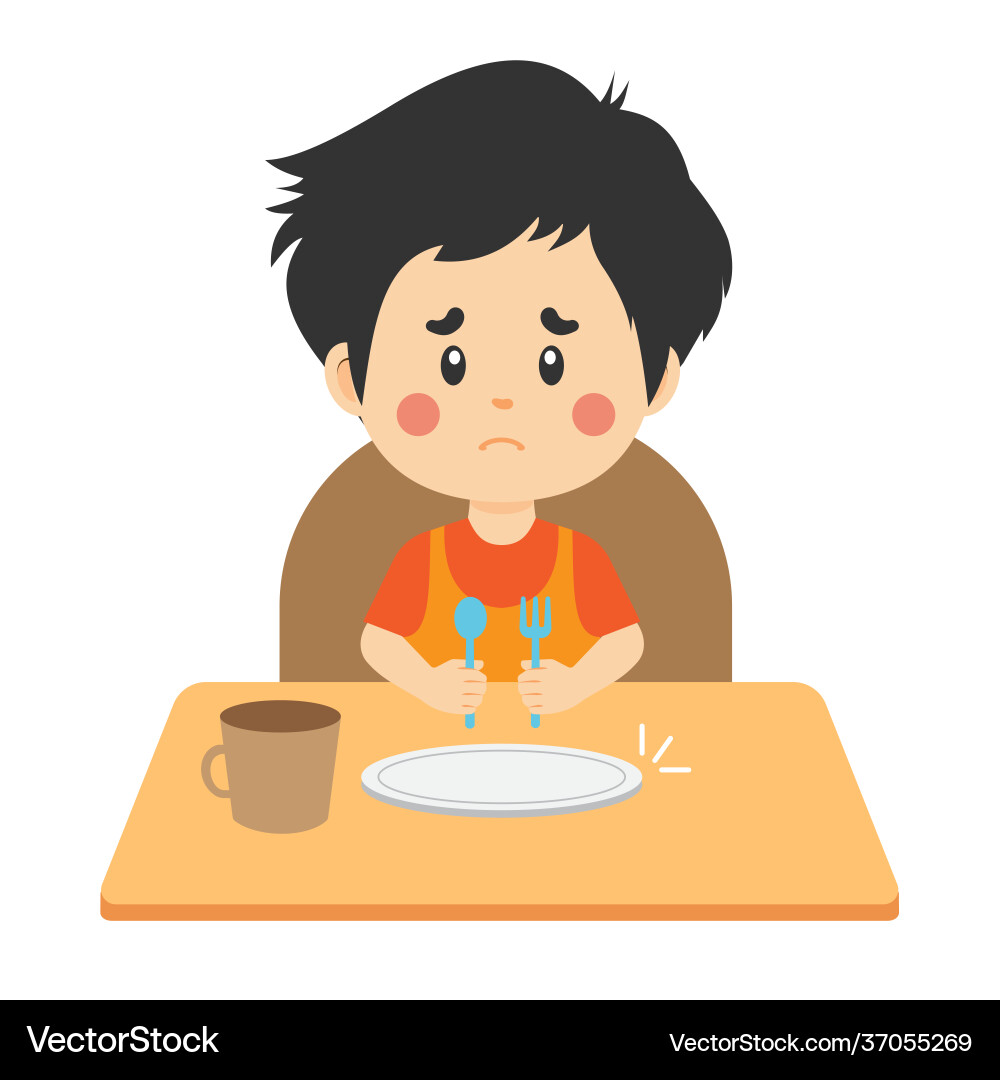 Stock hungry kids Royalty Free Vector Image - VectorStock