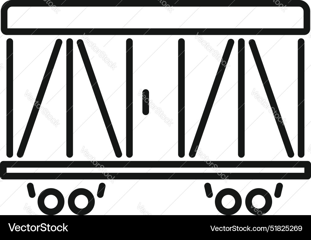 Train wagon delivering cargo on railroad icon Vector Image