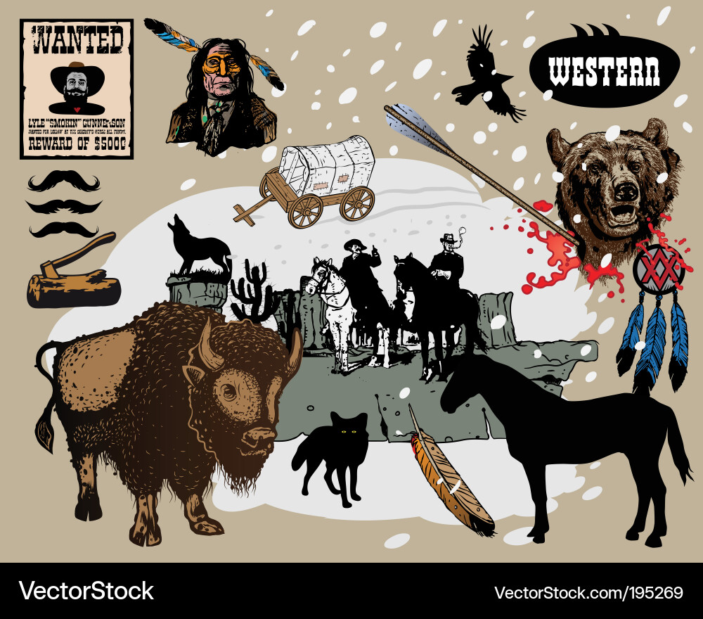 Western Royalty Free Vector Image - VectorStock