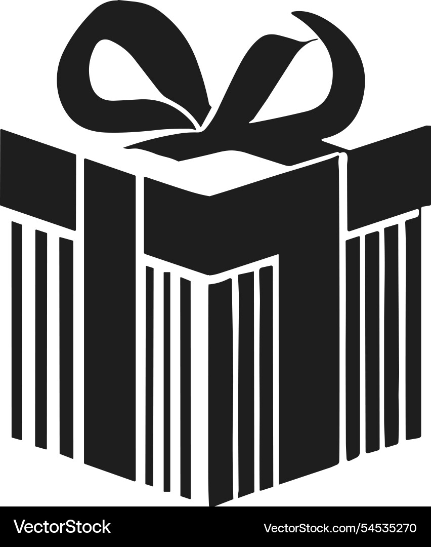 A Gift Box Silhouette Royalty Free Vector Image