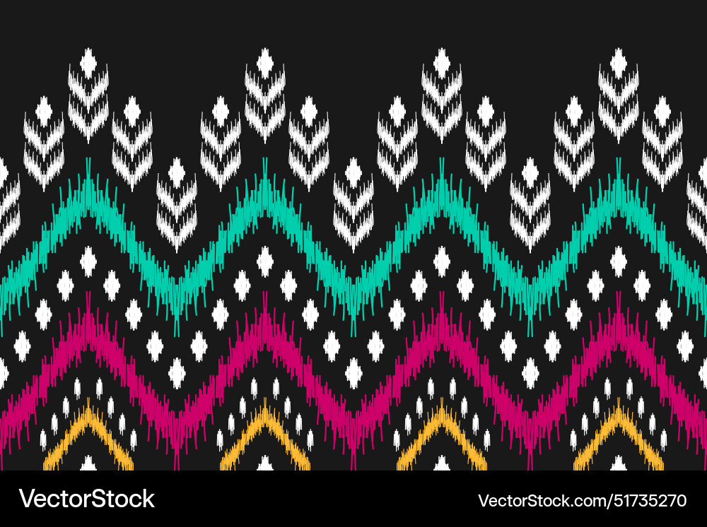 Abstract ethnic pattern art ikat seamless Vector Image