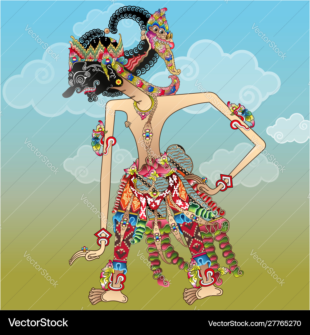 Antareja shadow puppets character Royalty Free Vector Image