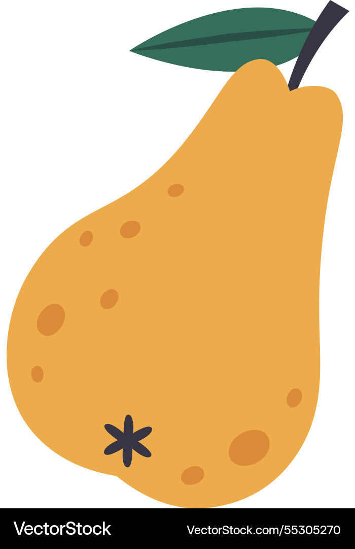 Cartoon featuring a ripe yellow pear Royalty Free Vector