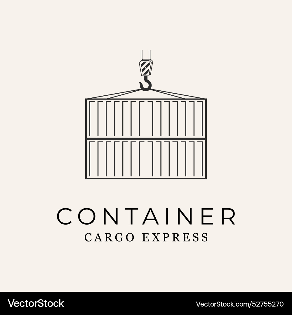Container line art design logo Royalty Free Vector Image