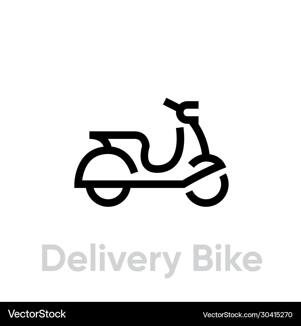Delivery bike icon editable line Royalty Free Vector Image