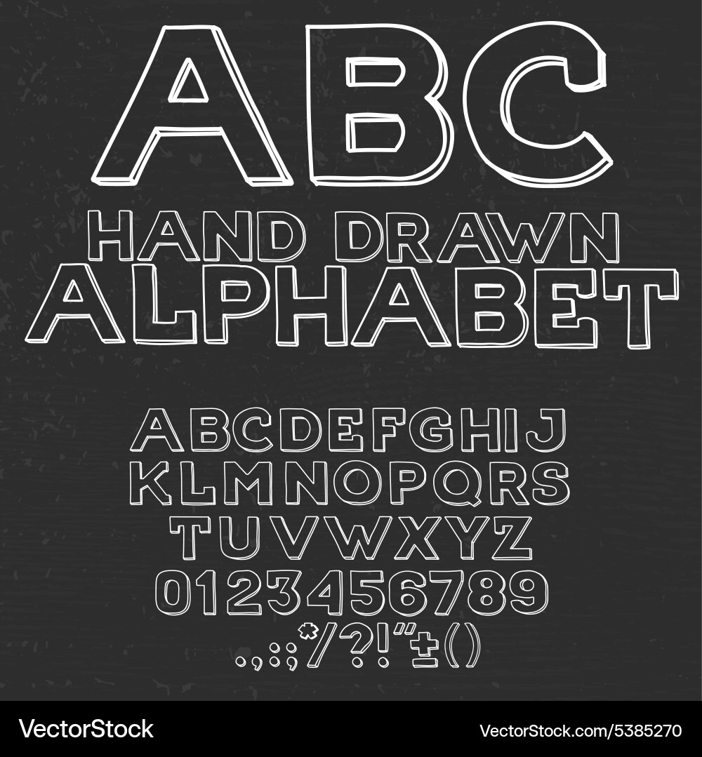 Hand drawin alphabet handwritting abc font Vector Image