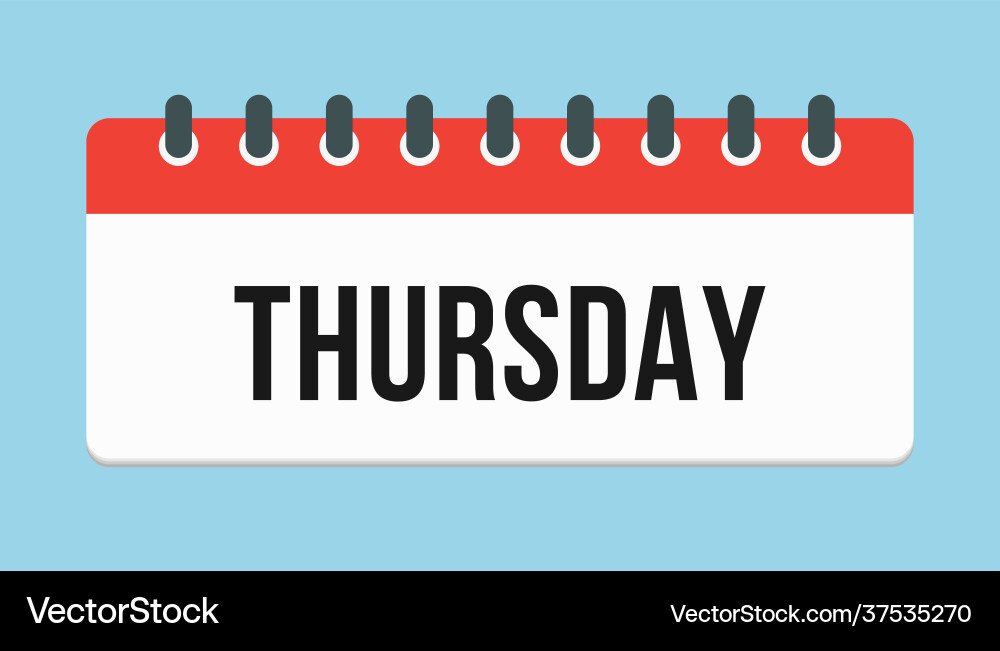 Icon page calendar day week thursday Royalty Free Vector