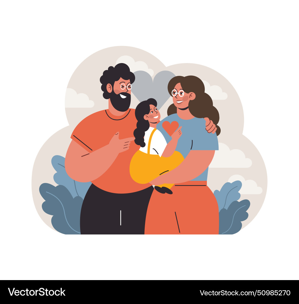 Joyful family moment flat Royalty Free Vector Image