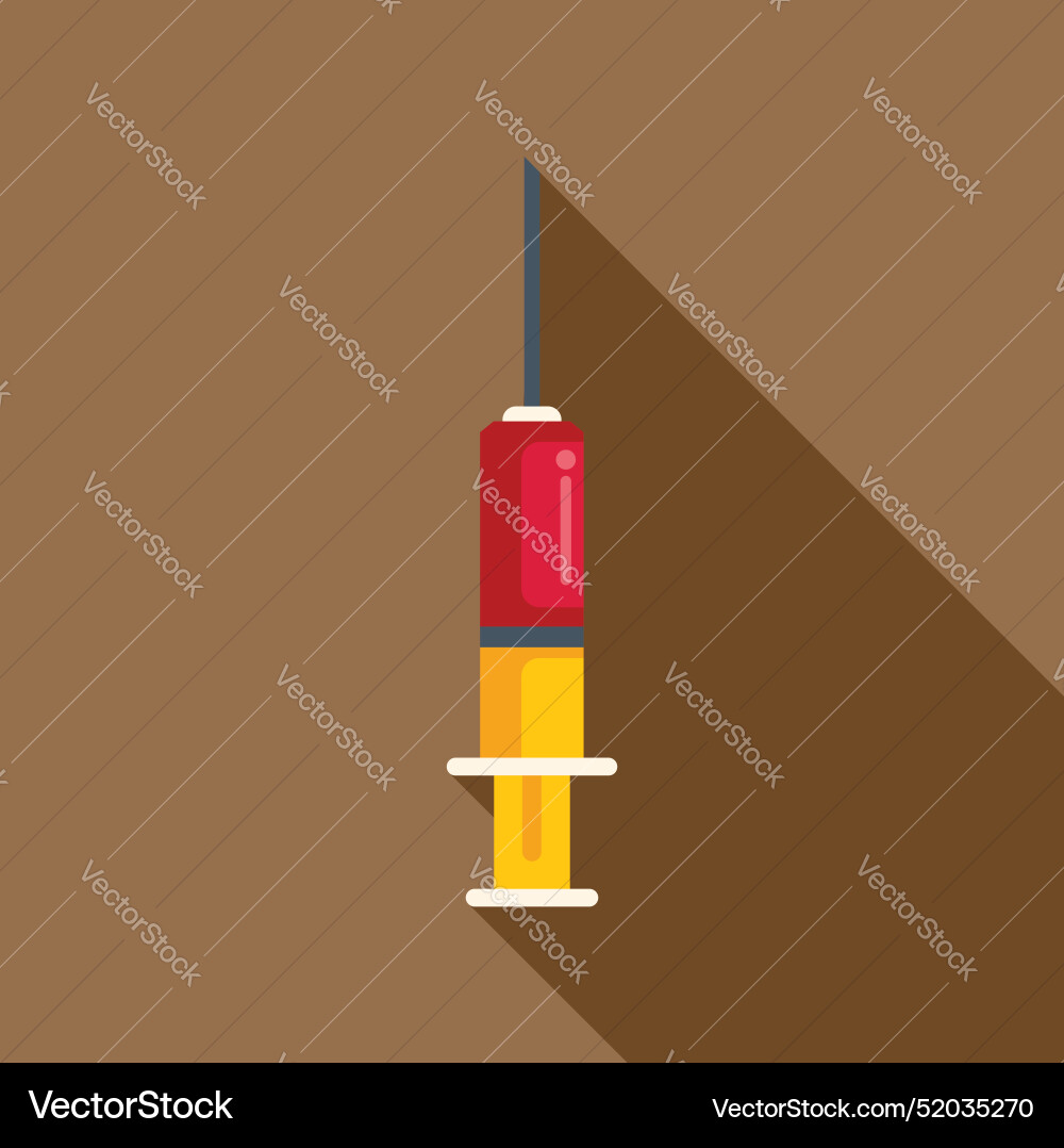 Medical syringe with needle pointing up long Vector Image