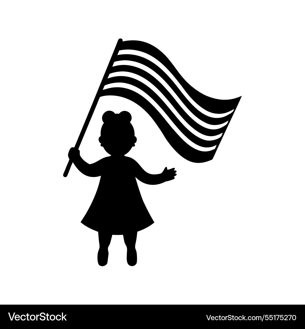 Pride girl holding flag Royalty Free Vector Image