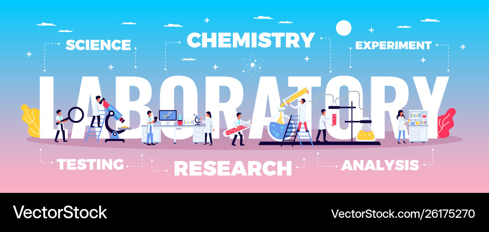 Science laboratory research composition Royalty Free Vector