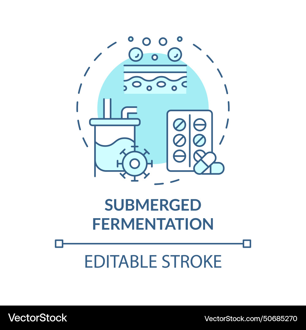 Submerged fermentation soft blue concept icon Vector Image