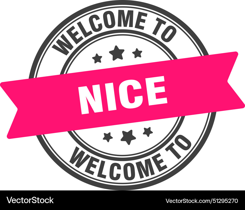 Welcome to nice stamp round sign Royalty Free Vector Image