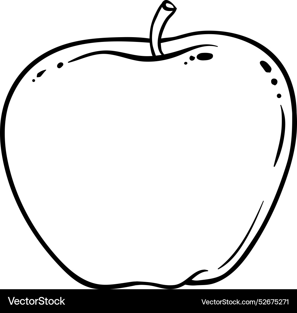 Apple fruit isolated outline Royalty Free Vector Image