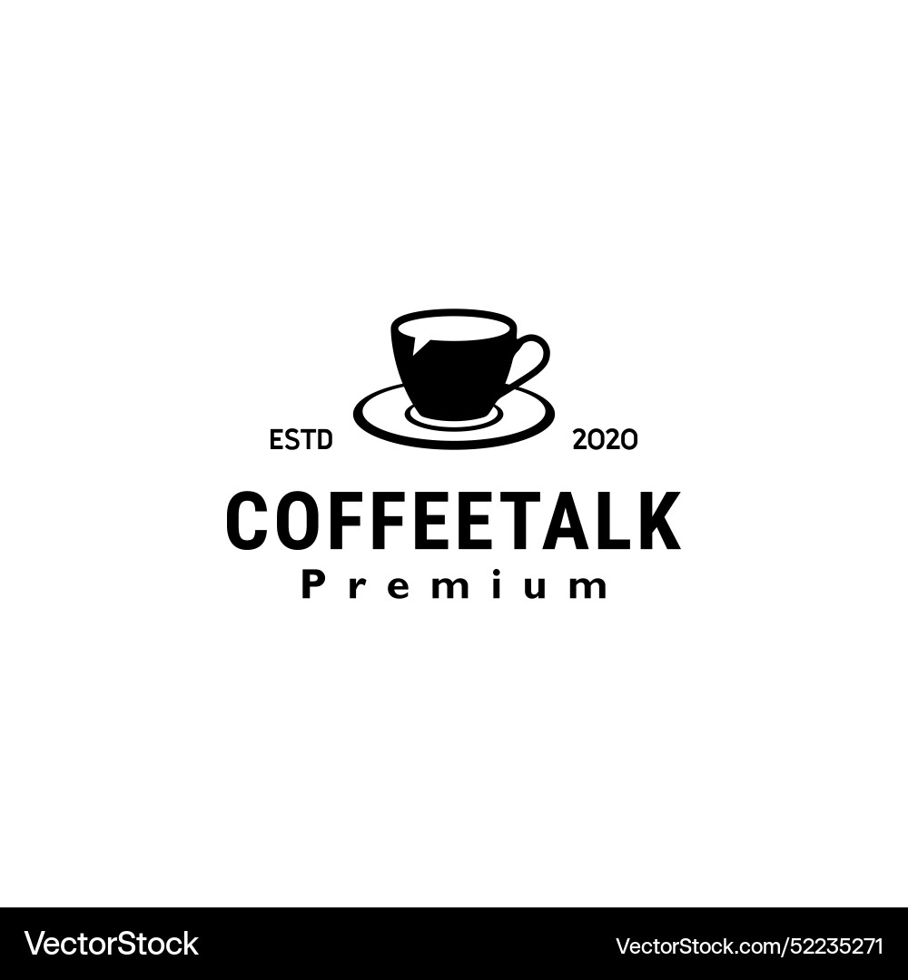 Coffee talk logo vintage retro design template Vector Image