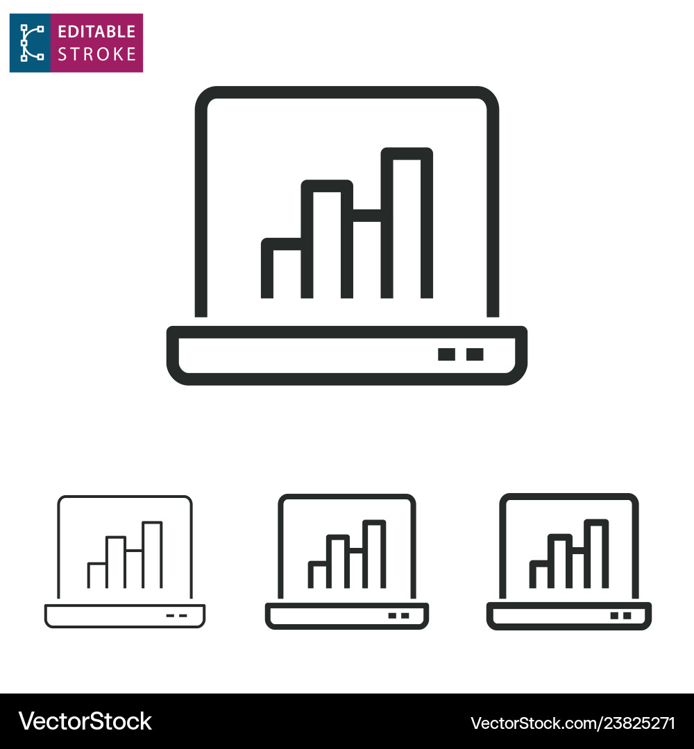 Data analysis line icon on white background Vector Image