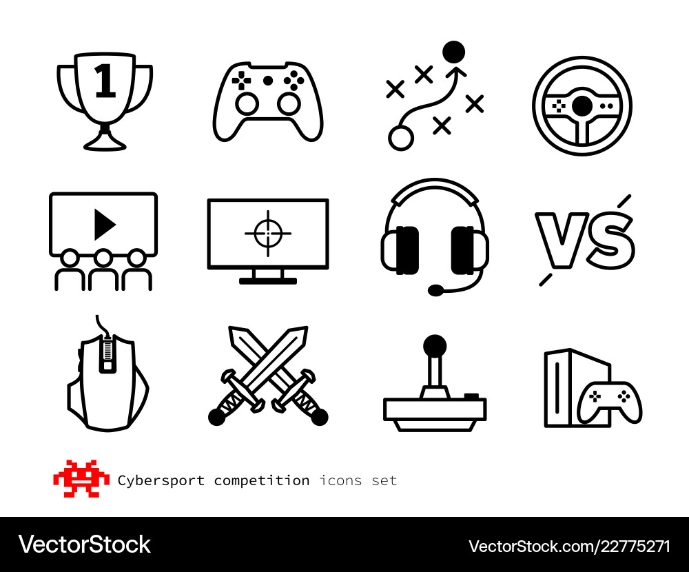 Esports Competition Icons Royalty Free Vector Image
