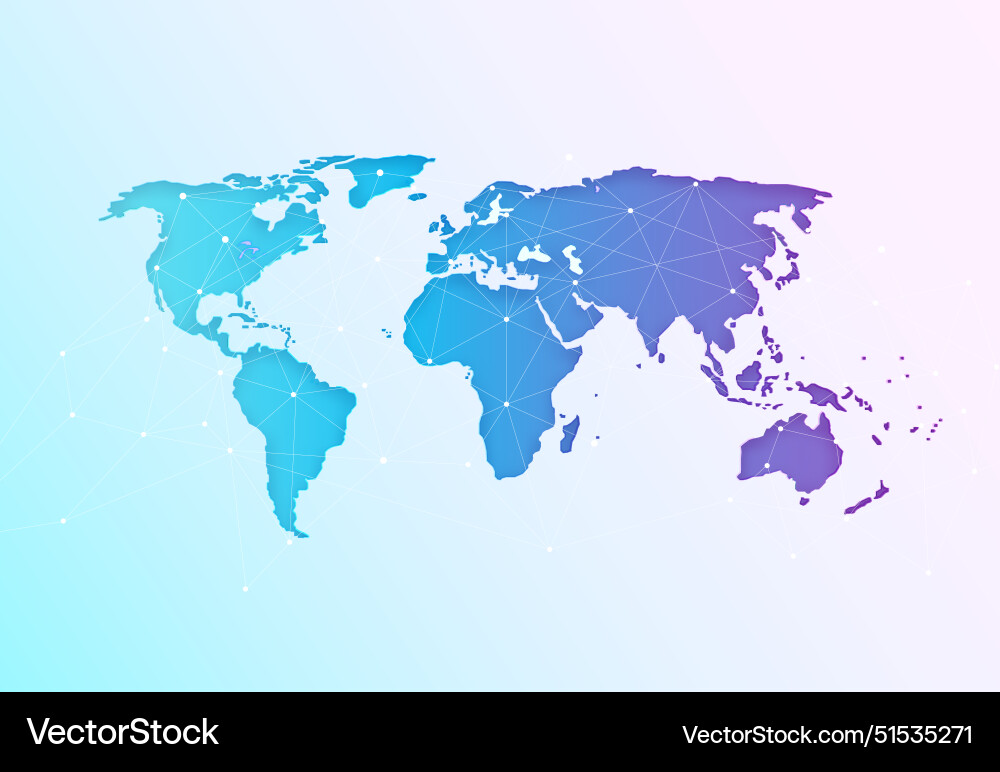 Global network connection world map point Vector Image