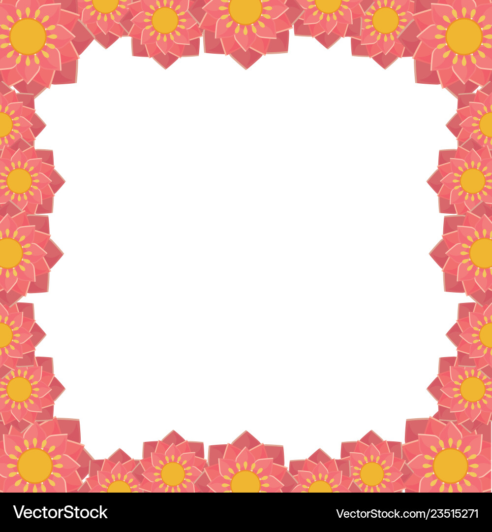 Lotus flower frame Royalty Free Vector Image - VectorStock