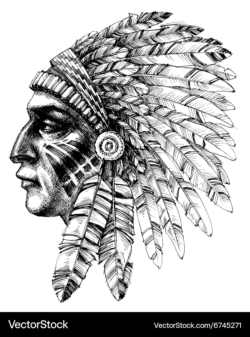 Native American Warrior Profile Young Native American Indian Warrior,