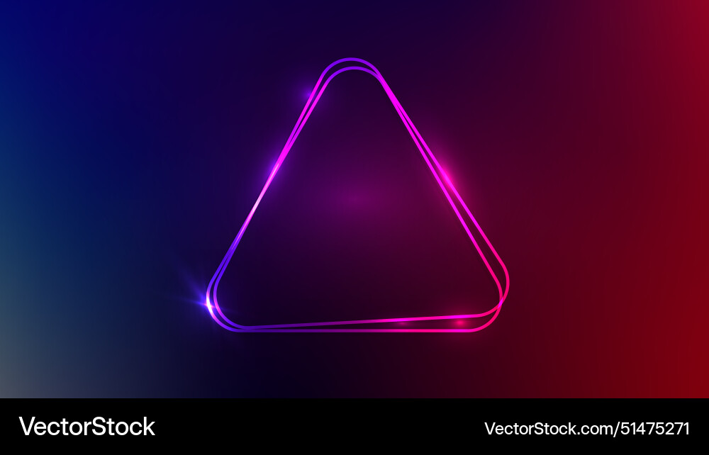 Neon double frame with shining effects Royalty Free Vector
