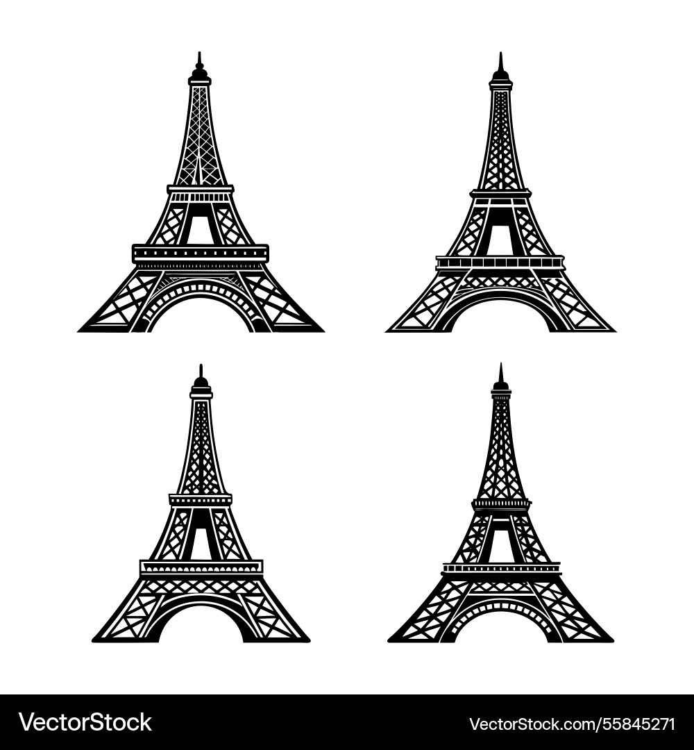 Of the eiffel tower in paris Royalty Free Vector Image