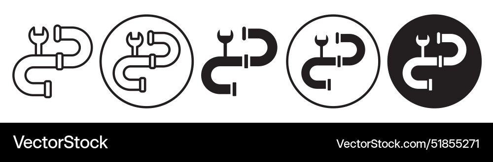 Pipe repair icon set collection for web Royalty Free Vector