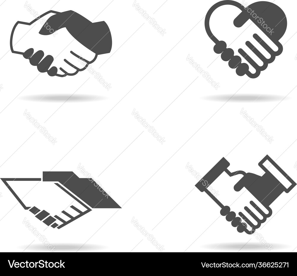 Shake hand icons Royalty Free Vector Image - VectorStock