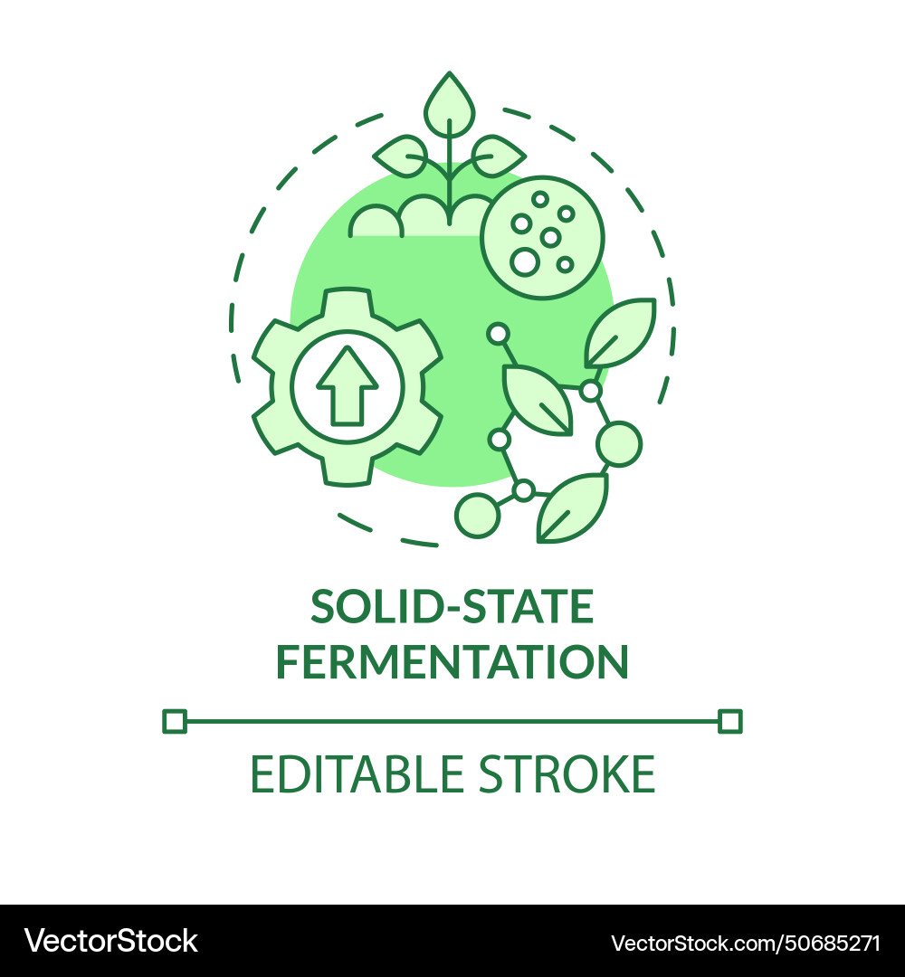 Solid-state fermentation green concept icon Vector Image