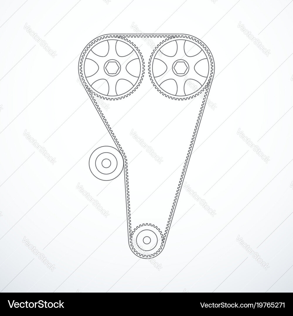 Timing belt isolated Royalty Free Vector Image