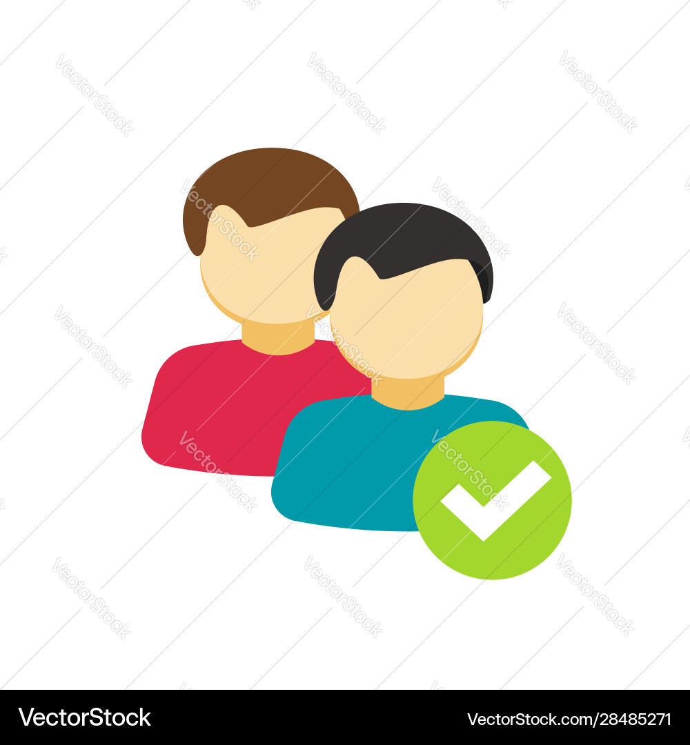 Two persons people with checkmark sign Royalty Free Vector