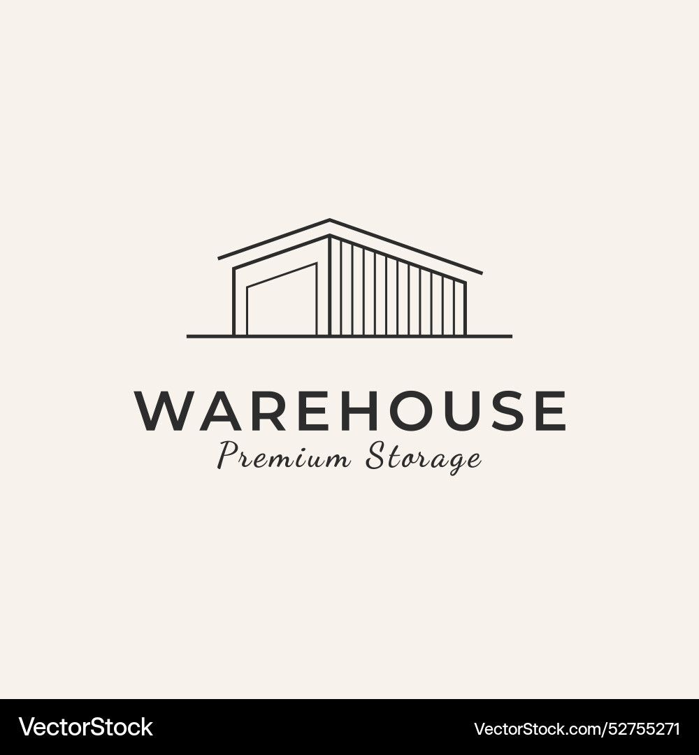 Warehouse line art design logo Royalty Free Vector Image