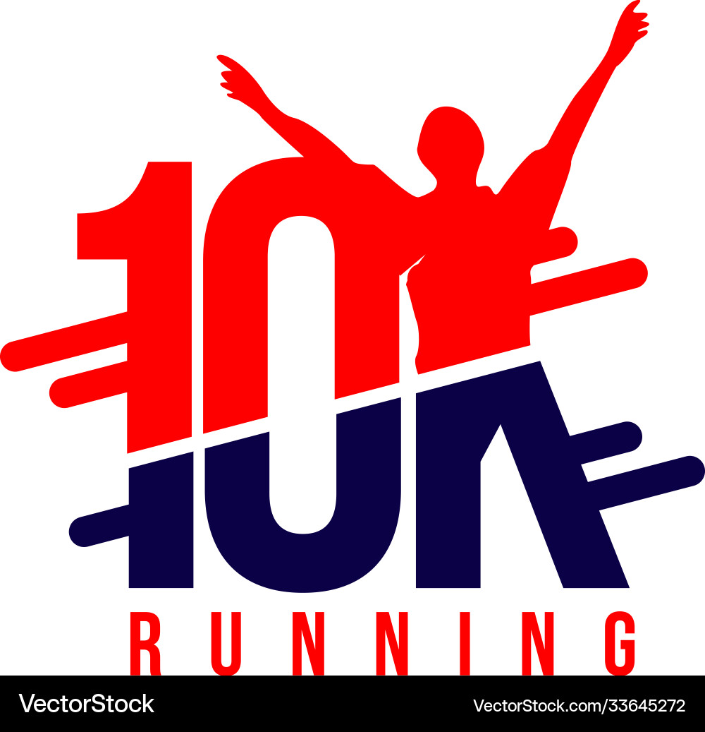 10k running template design Royalty Free Vector Image