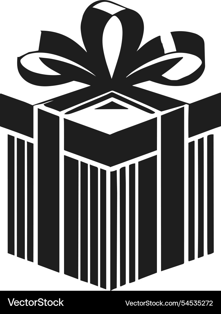 A Gift Box Silhouette Royalty Free Vector Image