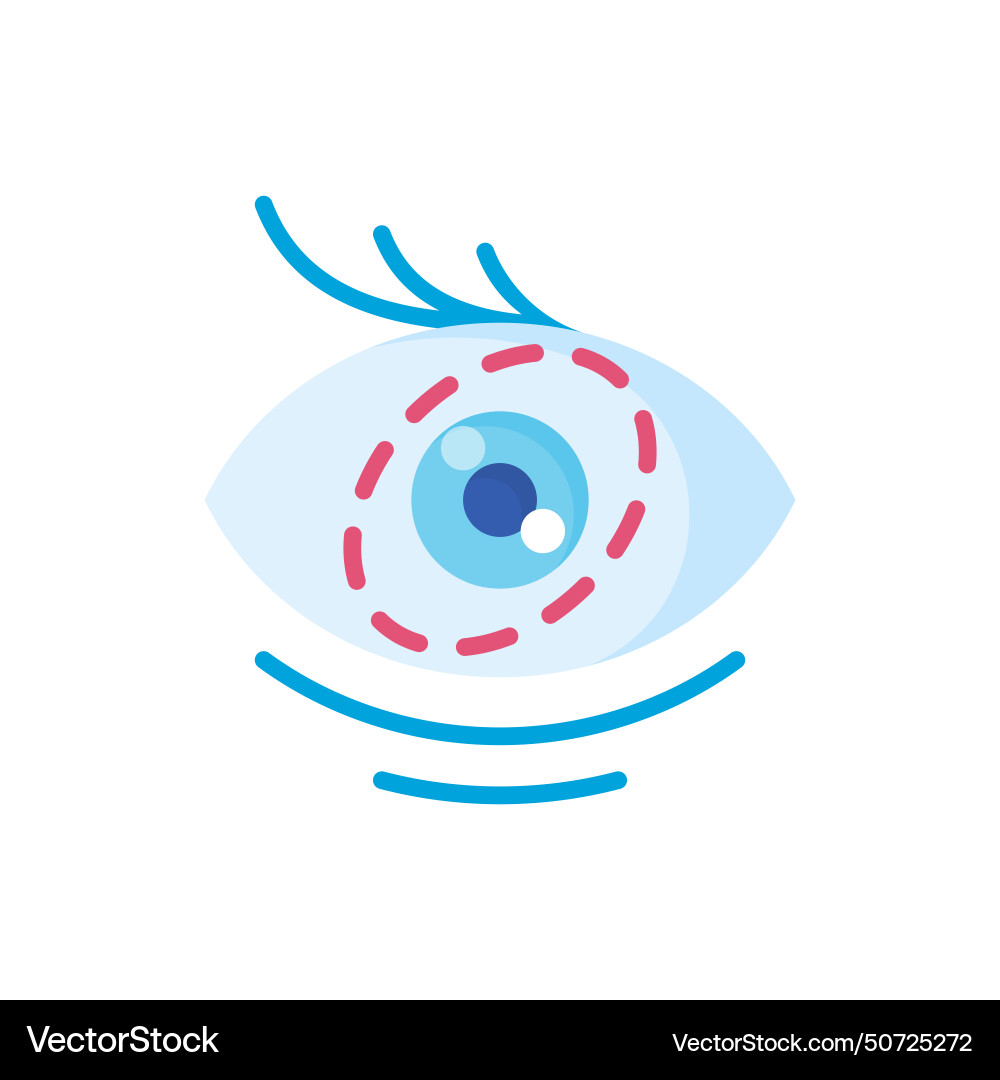 Astigmatism flat icon ophthalmology Royalty Free Vector