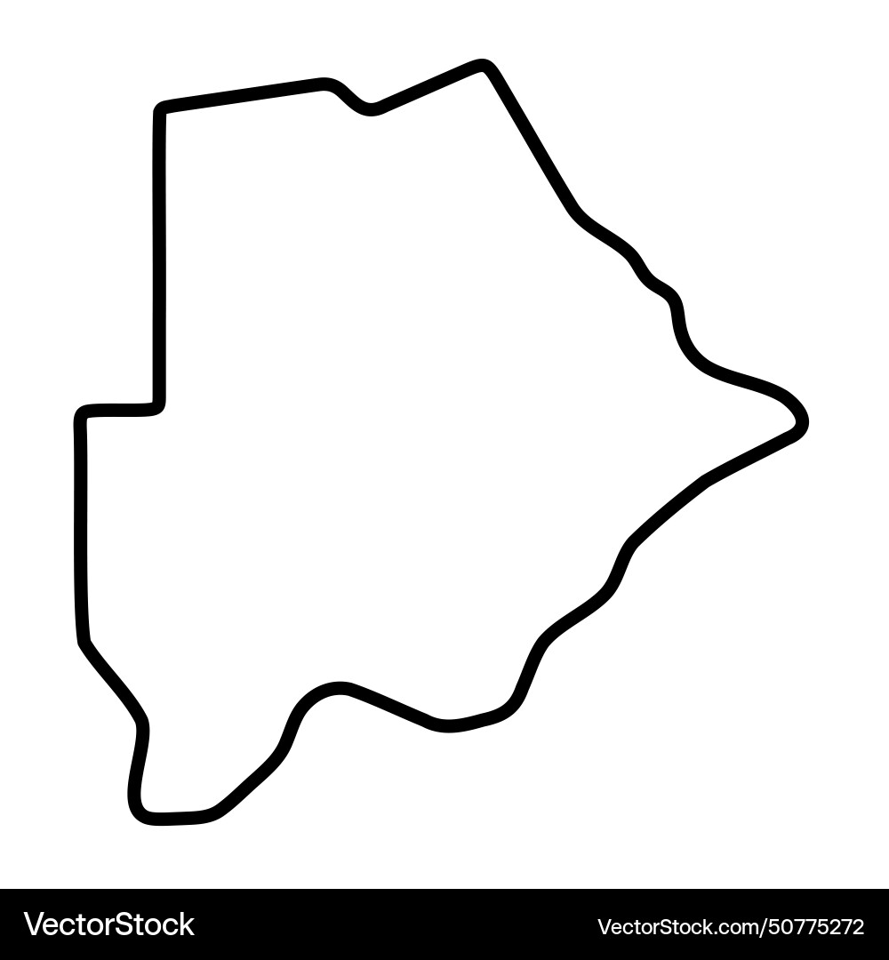Botswana simplified outline map Royalty Free Vector Image