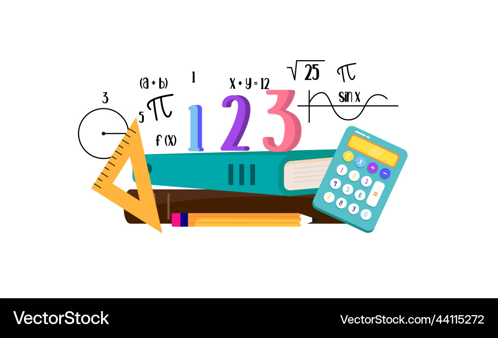 Cartoon Mathematik Elemente Hintergrund Bildung Logo