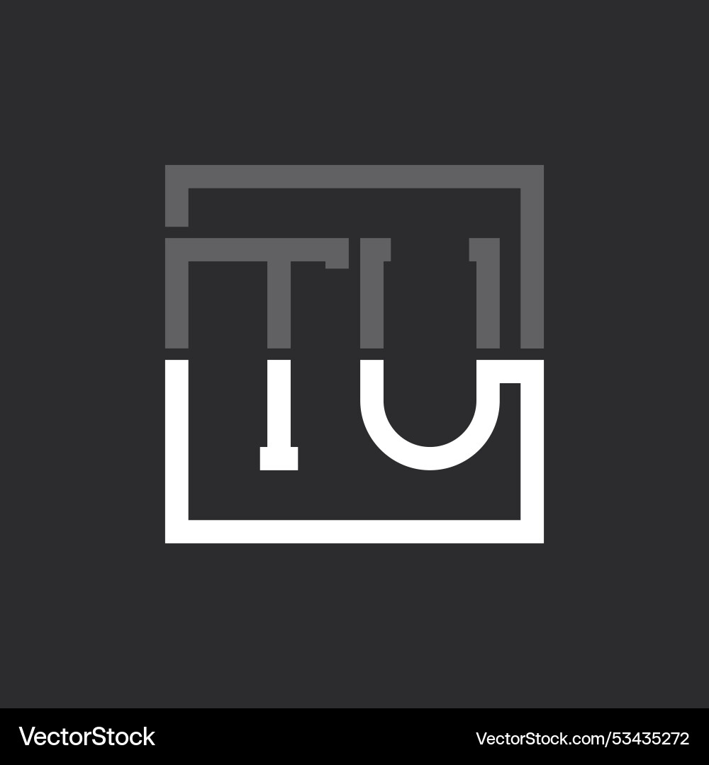 Creative modern minimalist tu letter logo design Vector Image