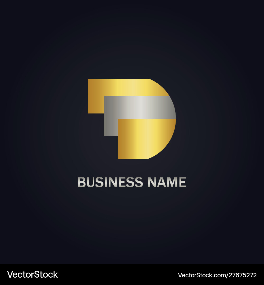 D initial gold logo Royalty Free Vector Image - VectorStock