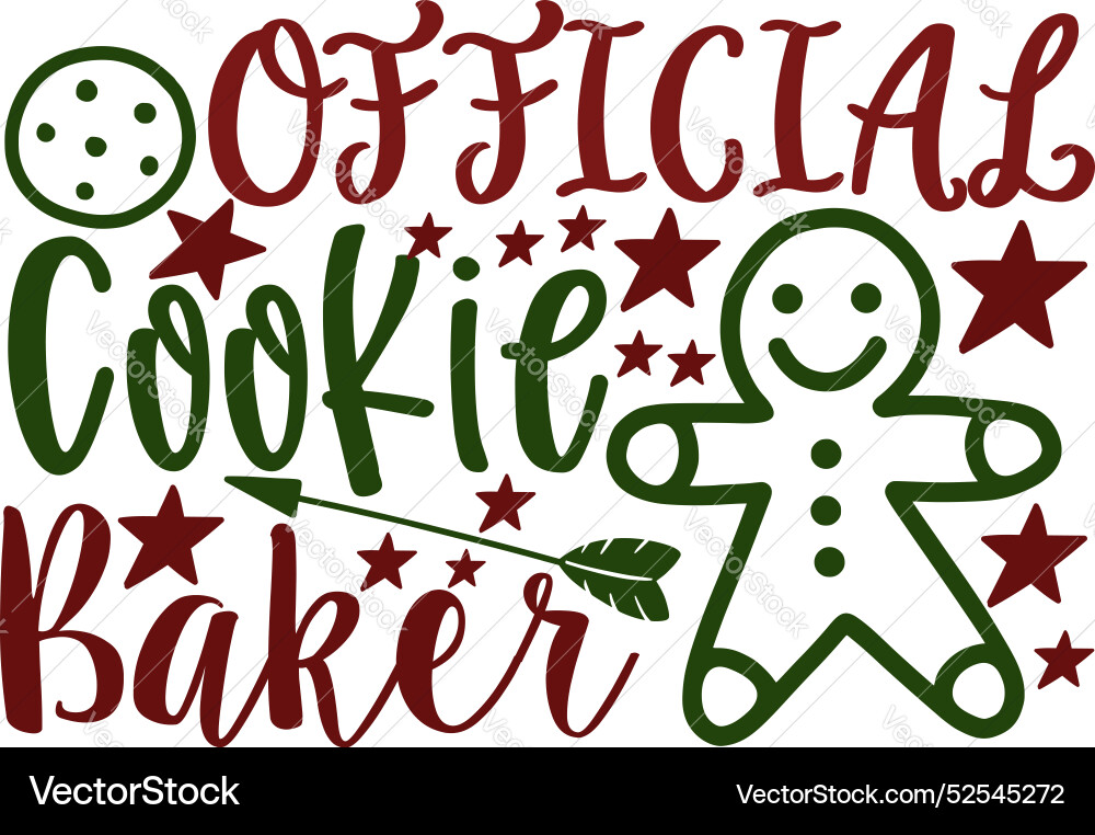 Official cookie baker christmas svg holidays Vector Image