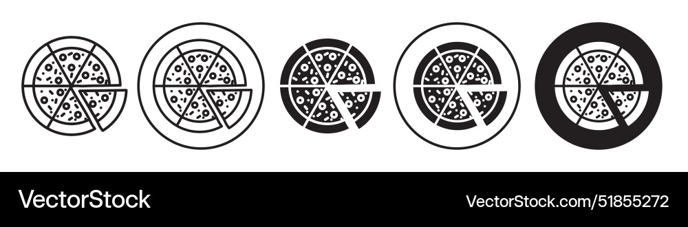 Pizza icon set collection for web Royalty Free Vector Image