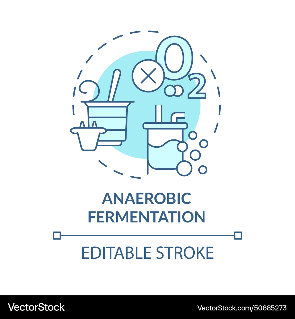 Anaerobic fermentation soft blue concept icon Vector Image