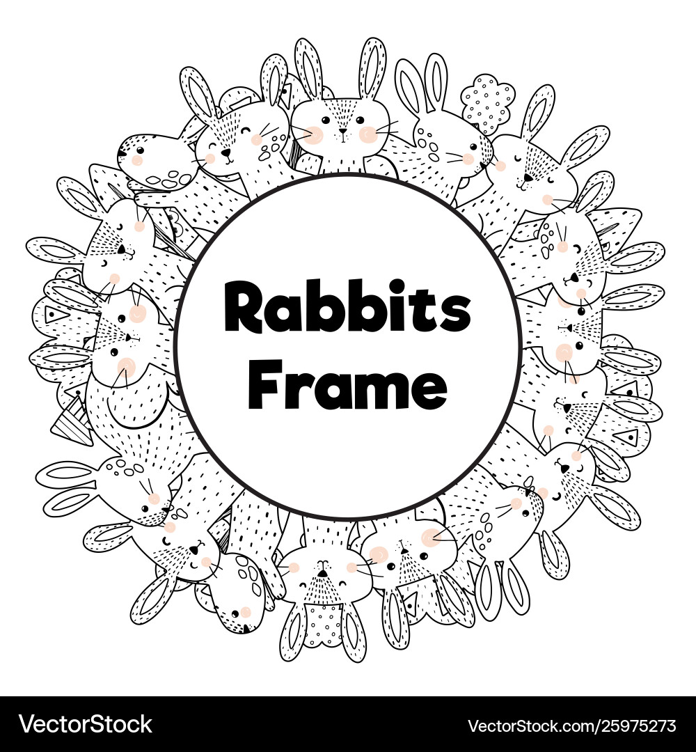 Coloring book style frame with place for your Vector Image