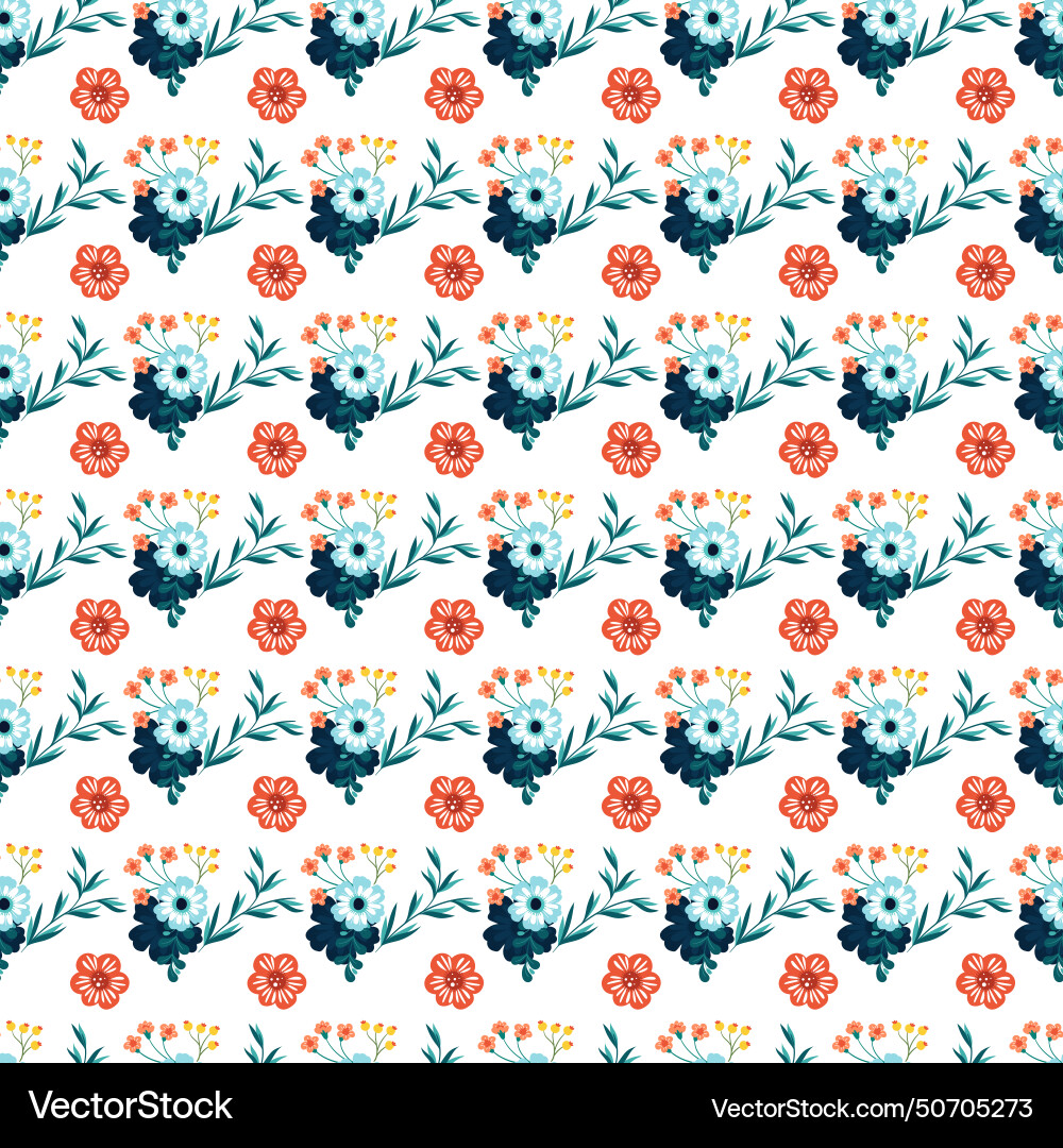 Free colorful small flowers pattern design Vector Image