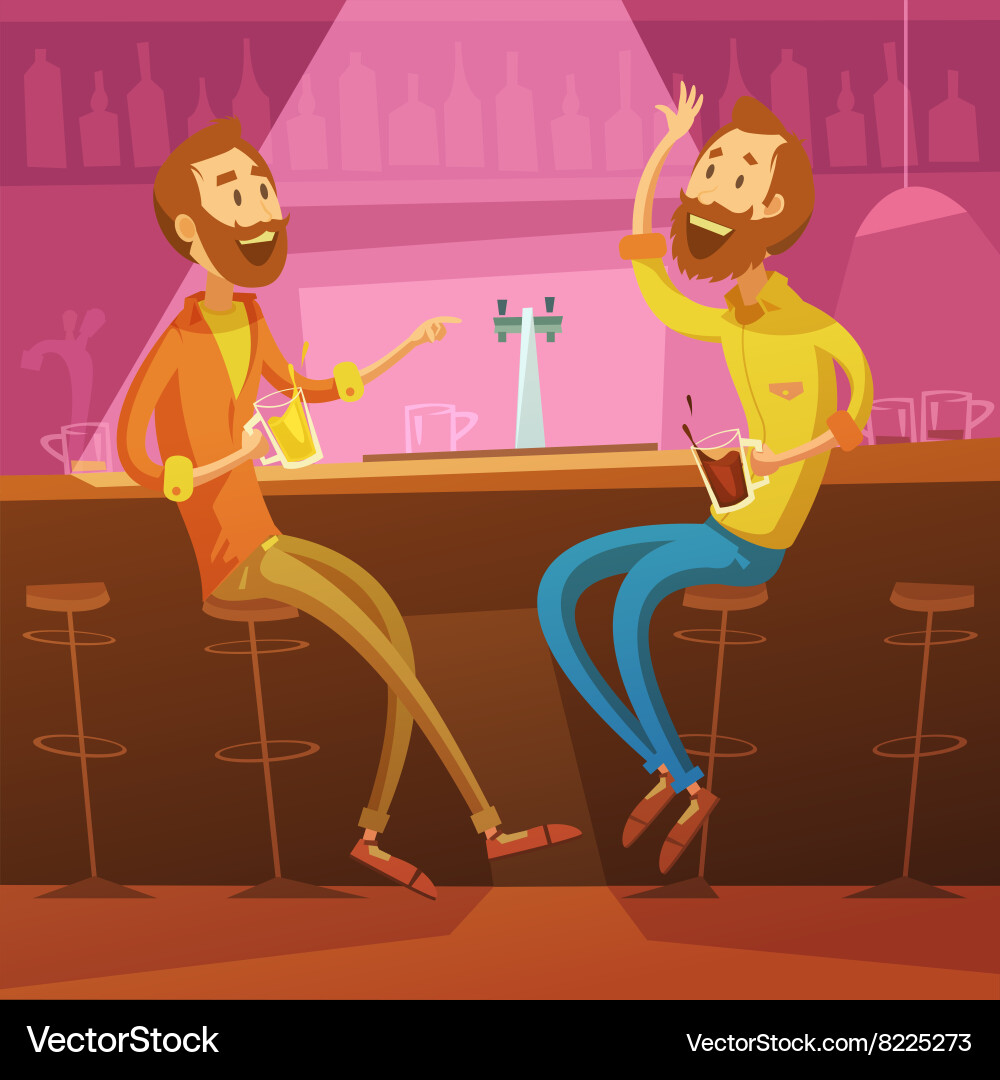 Friends in the bar Royalty Free Vector Image - VectorStock