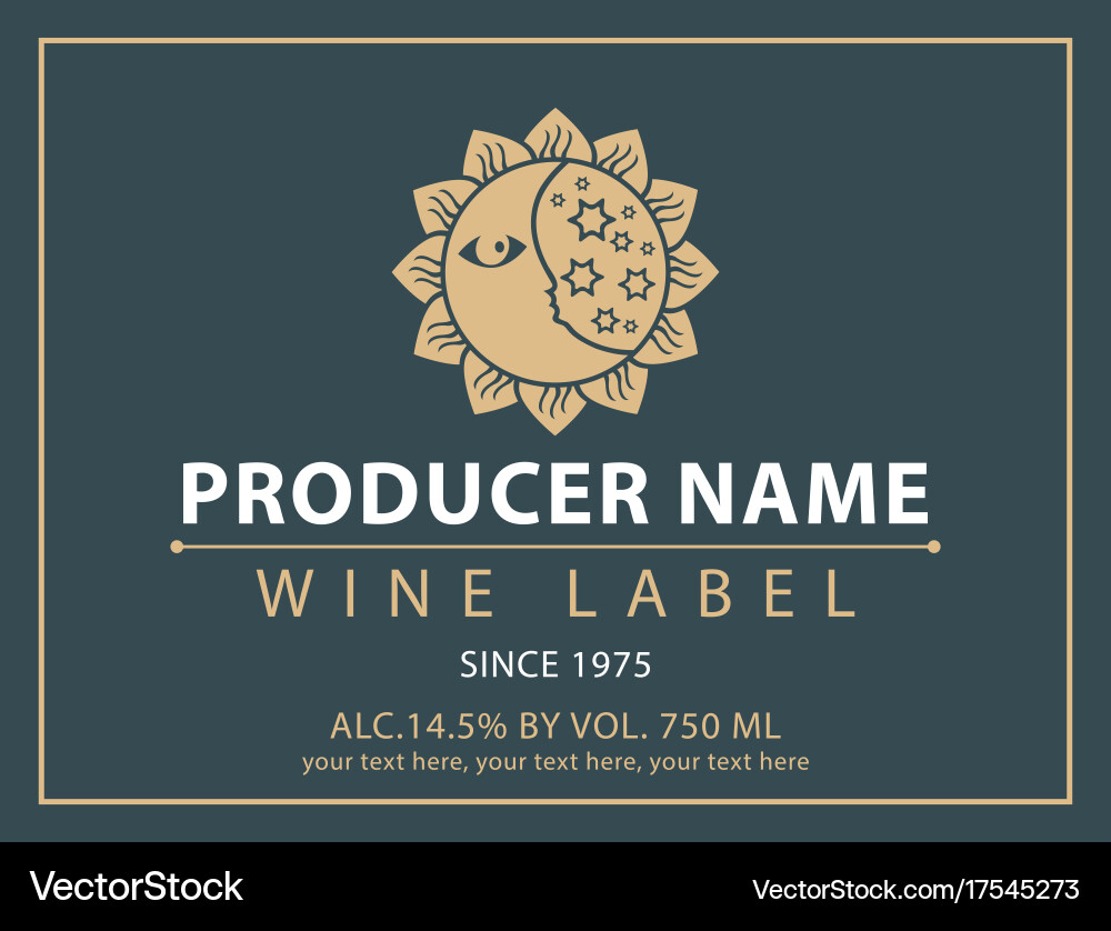 Wine Label Moon Vector Images (over 110)