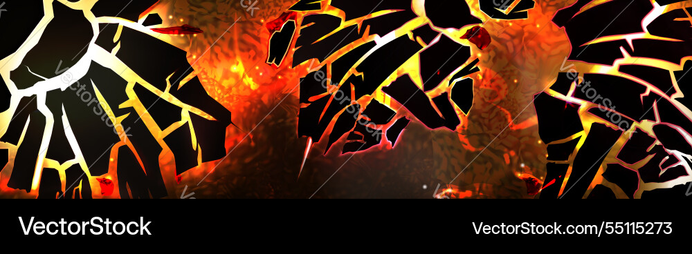 Lava filled geological cracks Royalty Free Vector Image